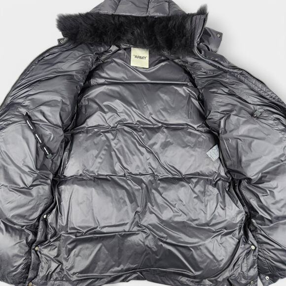 Yves Salomon | Jackets & Coats | Yves Salomon Long Down Jacket Lambswool Collar Womens Us 8 Eu 4 ...